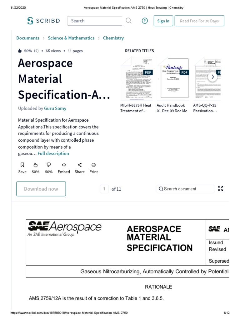 Aerospace Material Specification | PDF