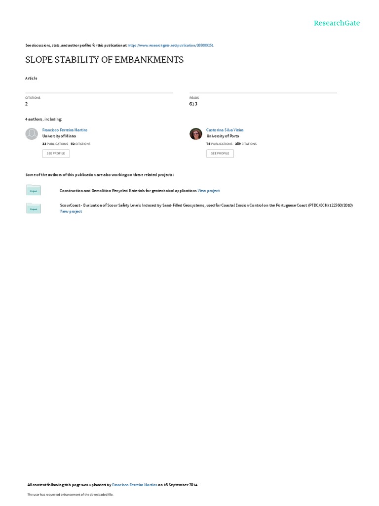 Slope Stability of Embankments PDF | PDF | Finite Element Method ...