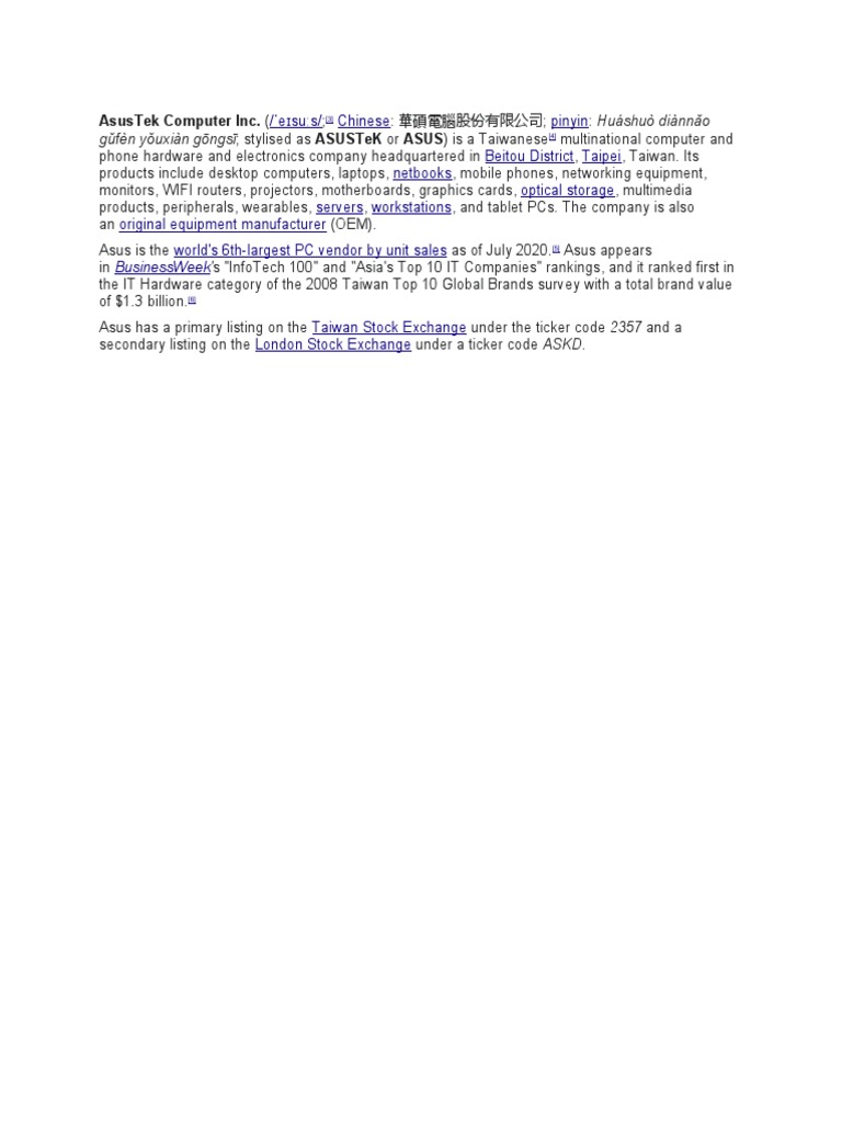 AsusTek Computer Inc | PDF