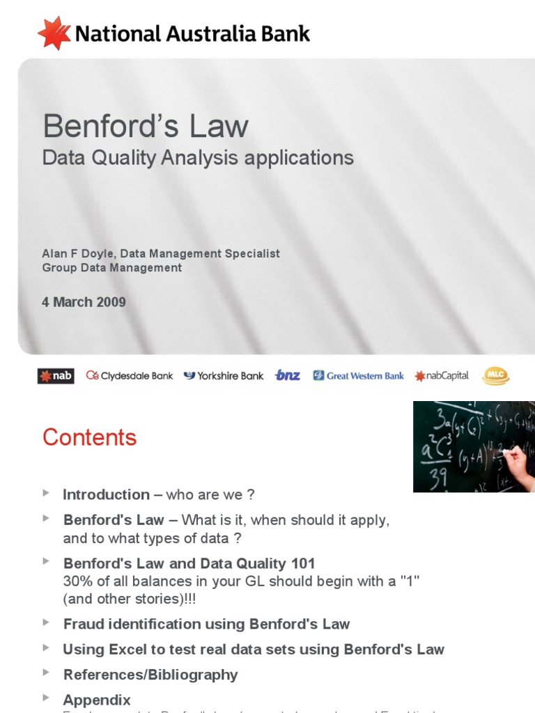 Benford's Law: Data Quality Analysis Applications | PDF | Accounts ...