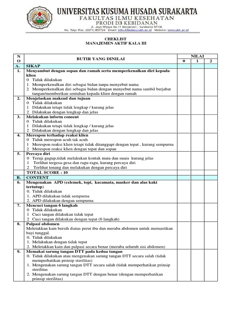 Checklist Kala Iii | PDF
