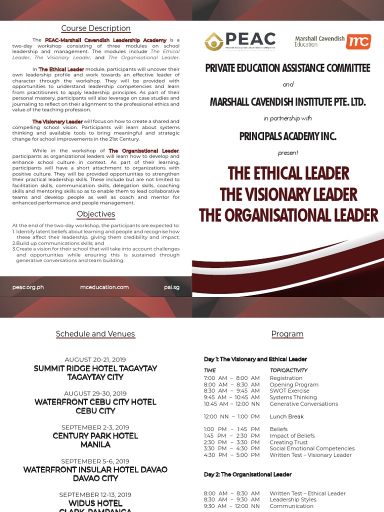 PEAC-Marshall Cavendish Leadership Academy - PROGRAM Low Reso | PDF ...