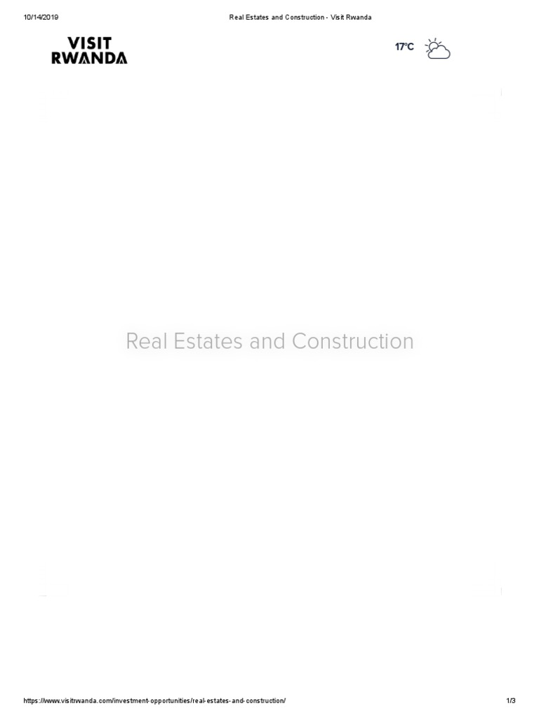 Real Estates and Construction - Visit Rwanda | PDF | Rwanda ...