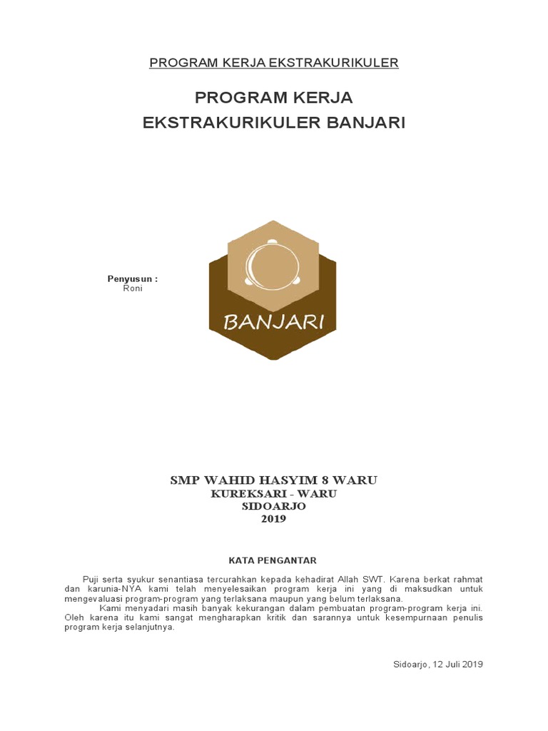 Program Kerja Ekstrakurikuler Banjari | PDF
