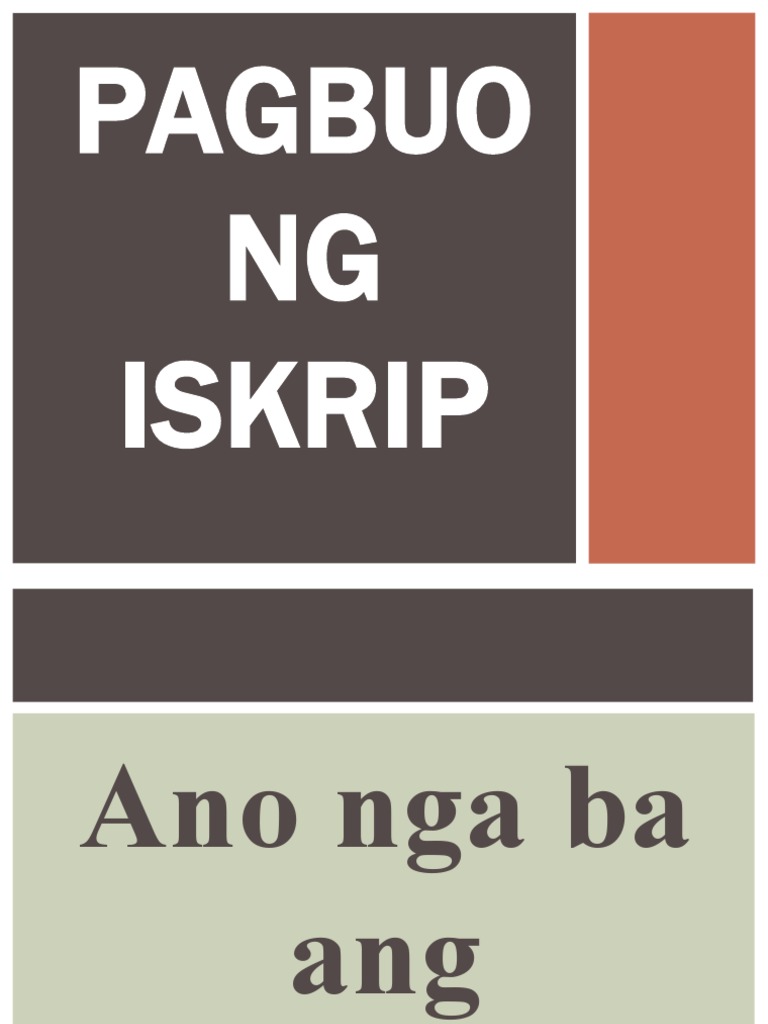 Pagbuo NG Iskrip | PDF