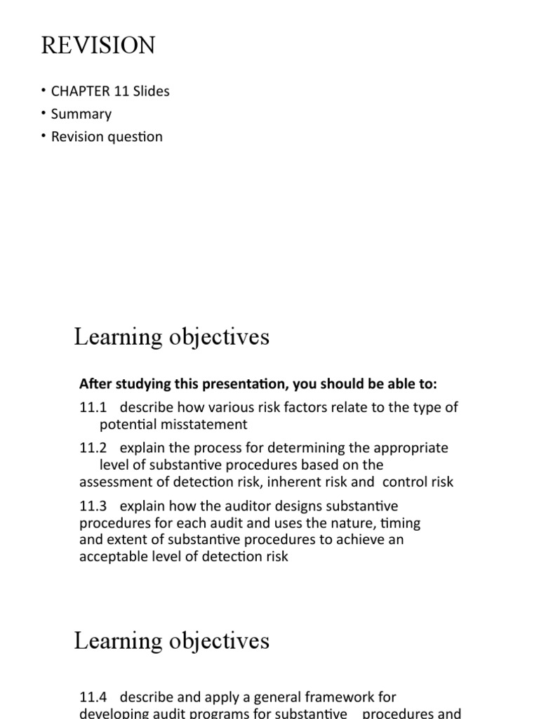 CH 11 Revision Slides | PDF | Audit | Internal Control