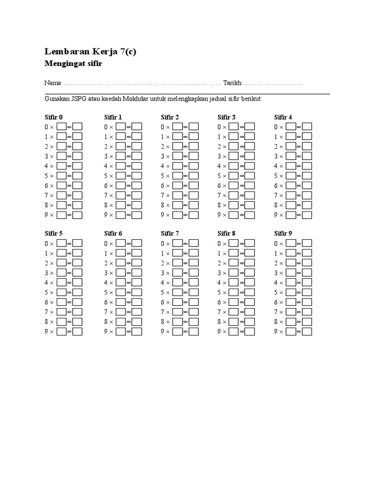 Lembaran Kerja Darab | PDF