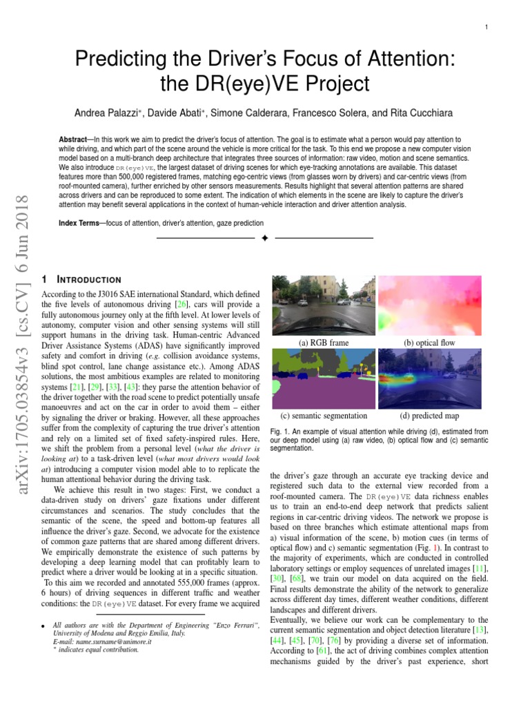 Predicting The Driver S Focus Of Attention Pdf Attention Computer