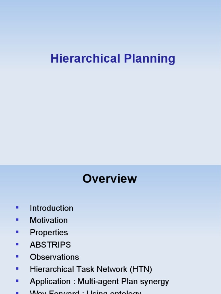 Hierarchical Planning | PDF | Hierarchy | Applied Mathematics