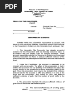 Demurrer To Evidence Sample Form | PDF | Evidence | Burden Of Proof (Law)