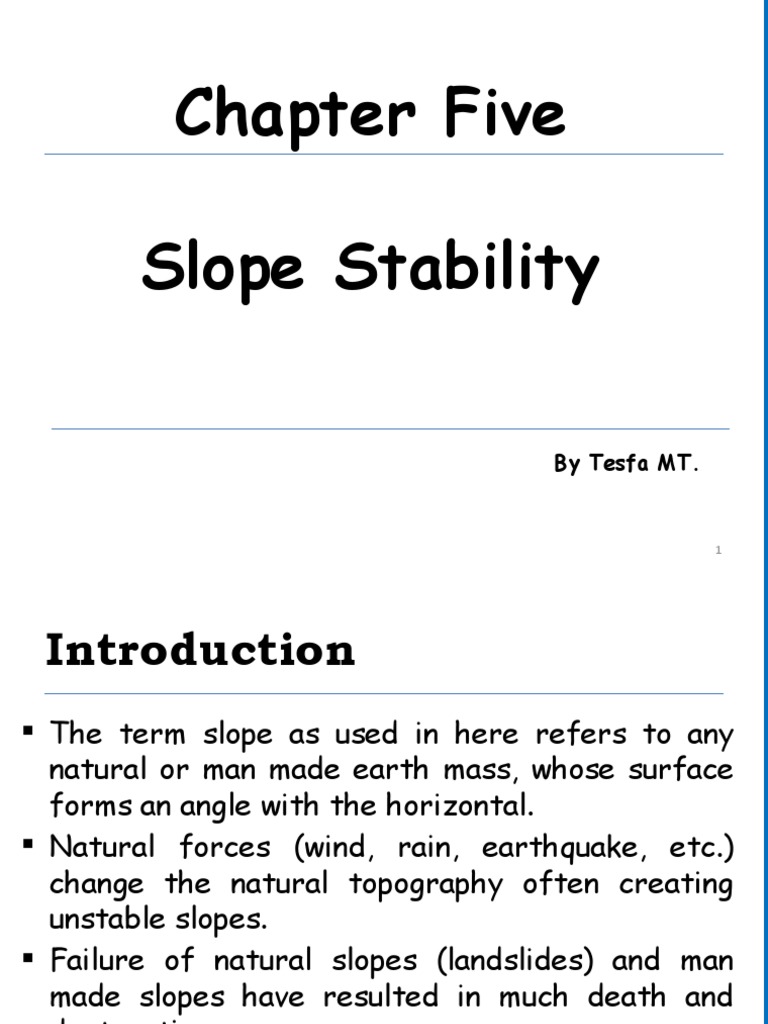 Chapter Five Slope Stability: by Tesfa MT | Download Free PDF ...