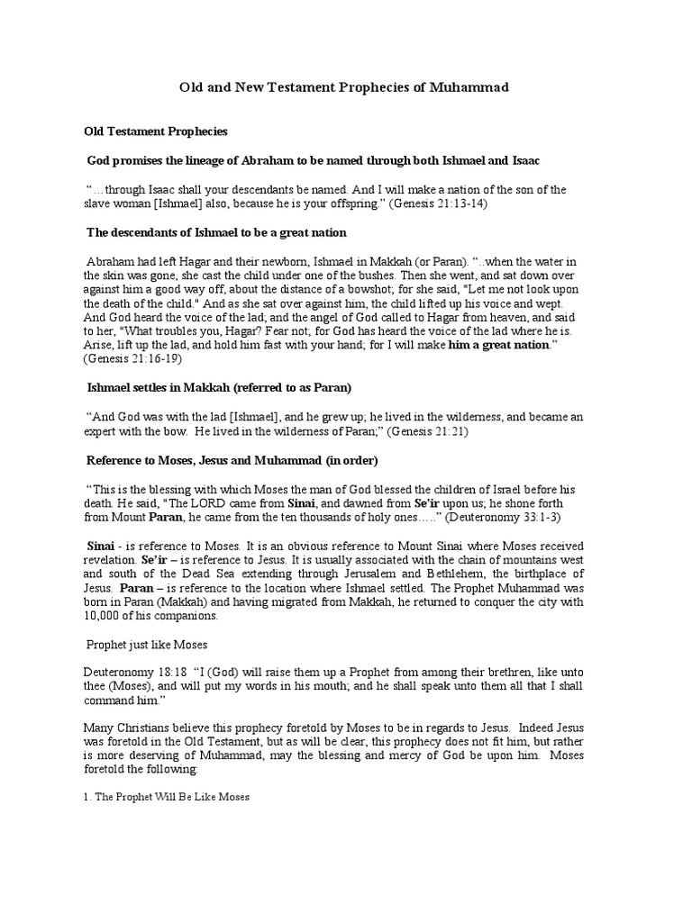 Muhammad in Bible | PDF | Ishmael | Prophets And Messengers In Islam