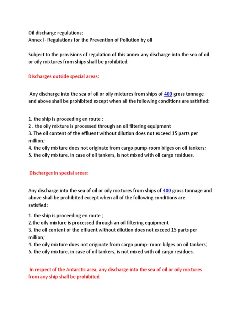 Oil Disc Criteria | PDF | Ships | Oil Tanker
