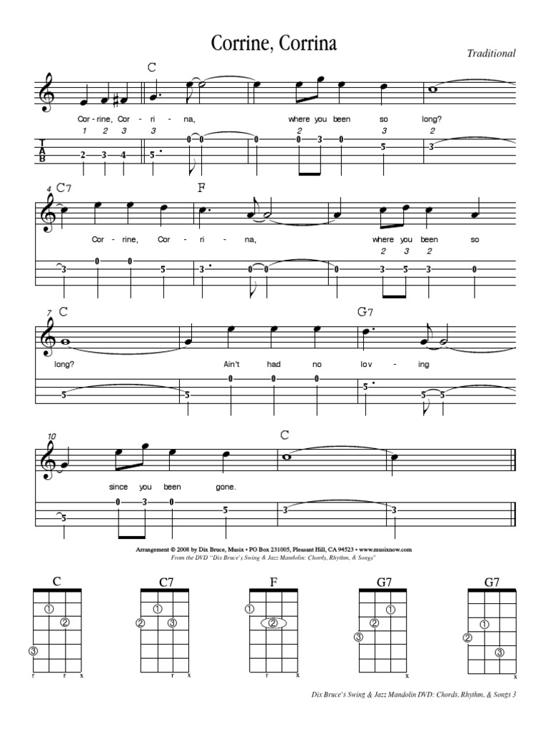 Corrine Corrina PDF | PDF | Elements Of Music | Popular Music