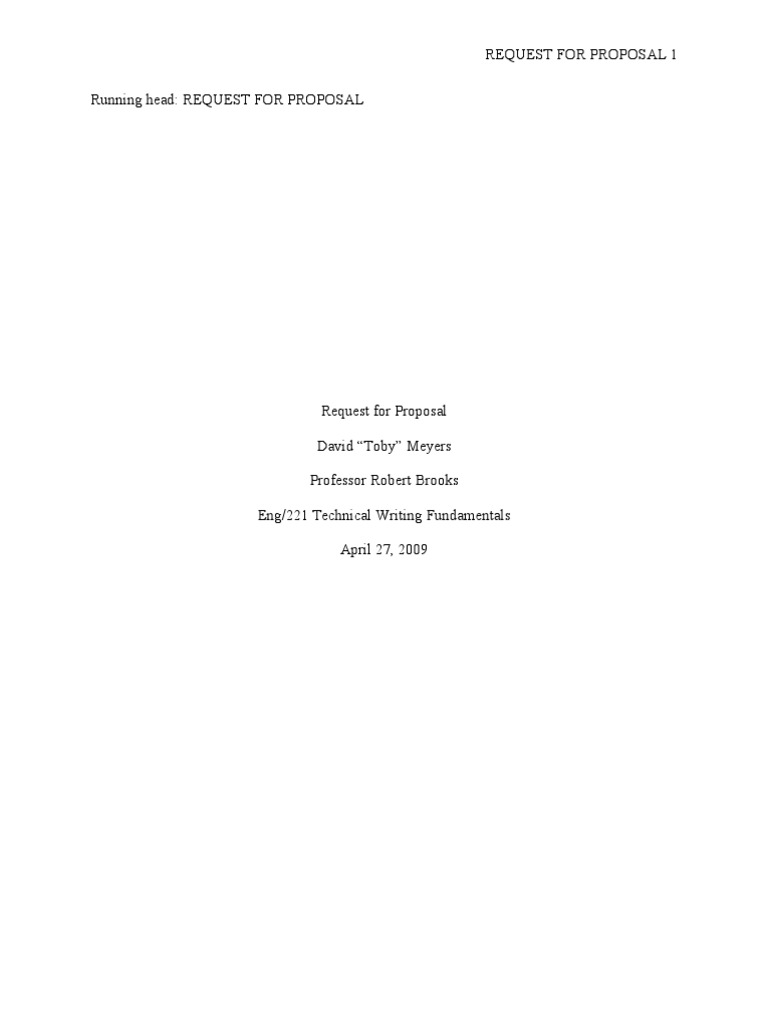 Request For Proposal | PDF | Request For Proposal | Business