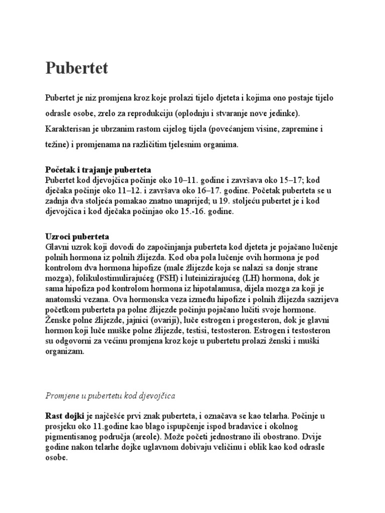 Pubertet | PDF