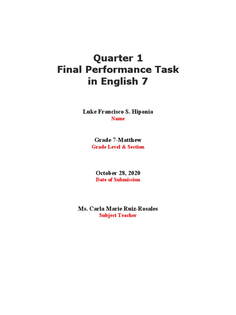 Grade 7 English Fable Analysis | PDF