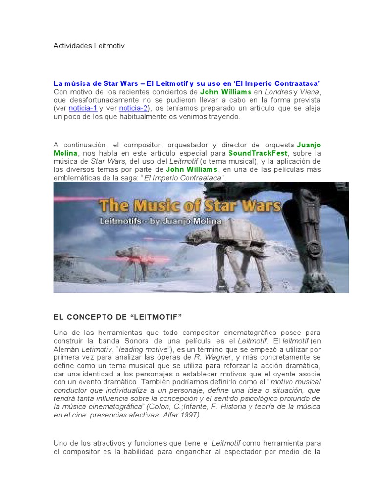 Leitmotifs en Star Wars: Análisis Musical | PDF | Darth Vader ...