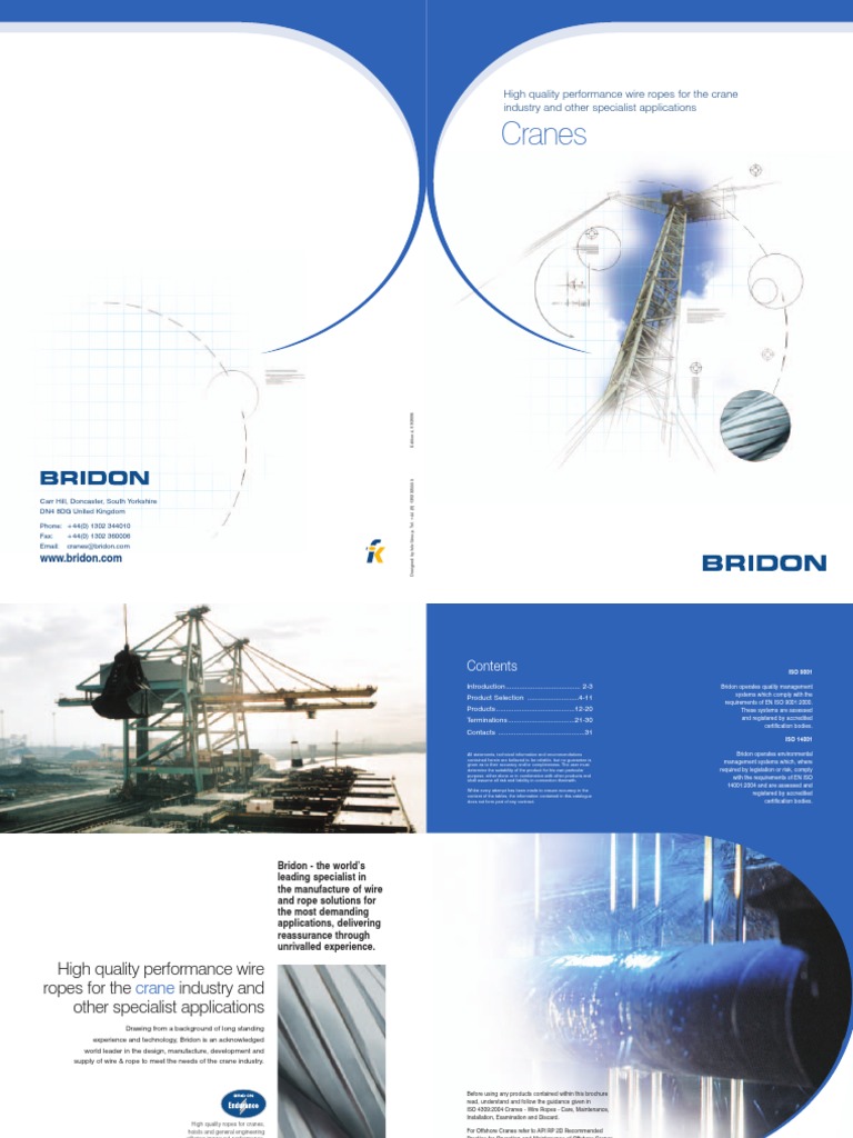 Catalogo Bridon Cranes PDF | PDF | Rope | Crane (Machine)