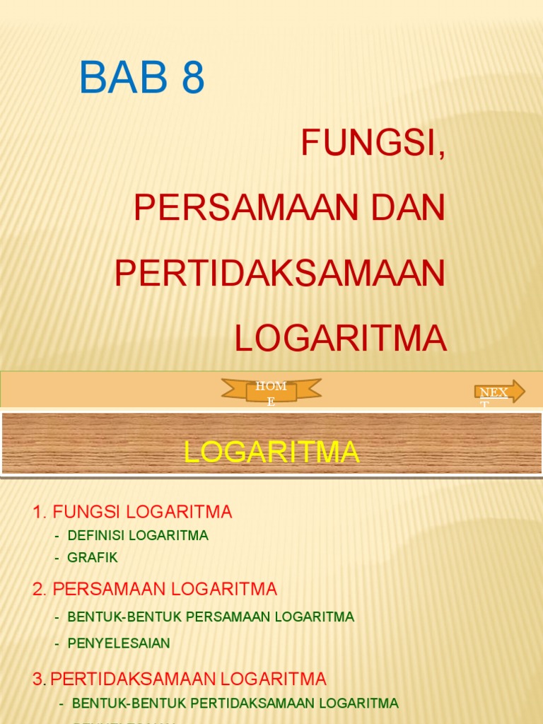Fungsi dan Persamaan Logaritma | PDF
