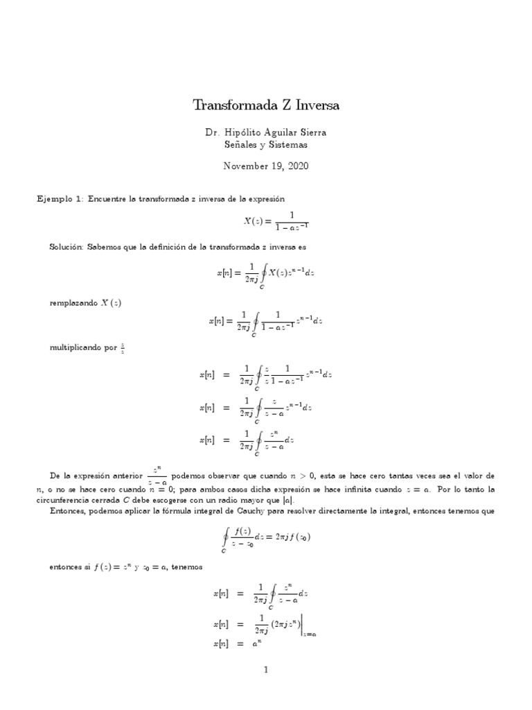 Ejemplos Transformada Z Inversa | PDF | Fracción (Matemáticas ...