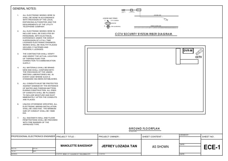 CCTV Security System Riser Diagram: General Notes | PDF | Security ...