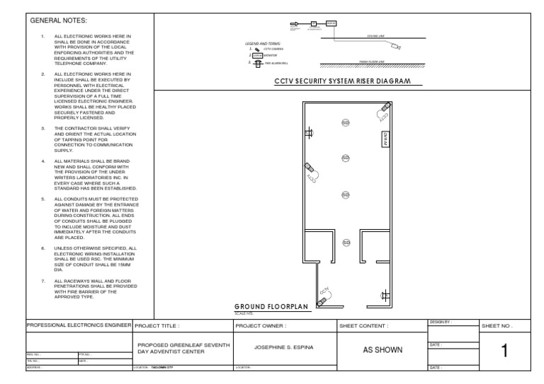 CCTV Security System Riser Diagram: General Notes | PDF | Security ...