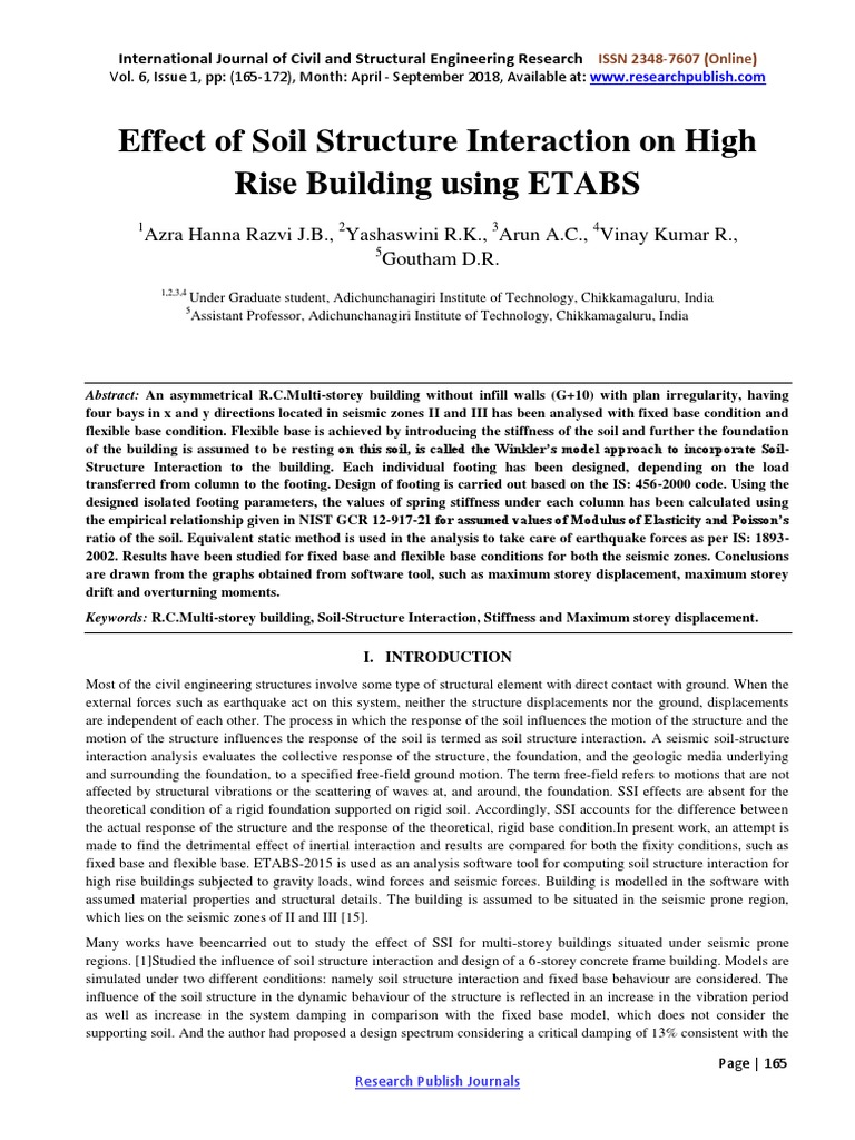Effect of Soil Structure Interaction On High Rise Building Using ETABS ...
