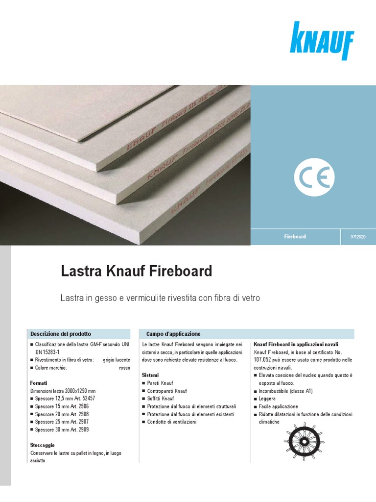 Scheda Tecnica Lastra Fireboard | PDF