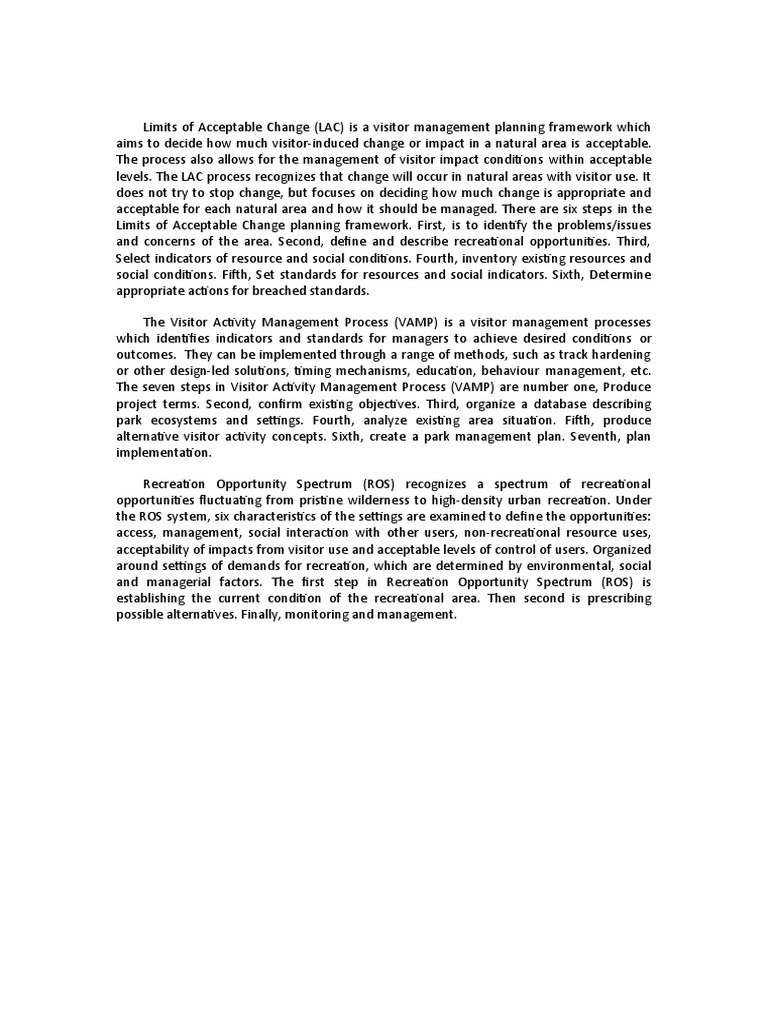 Sustainable Tourism Planning Frameworks | PDF