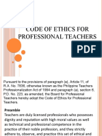 Code of Ethics For Professional Teachers | PDF | Teachers | Justice