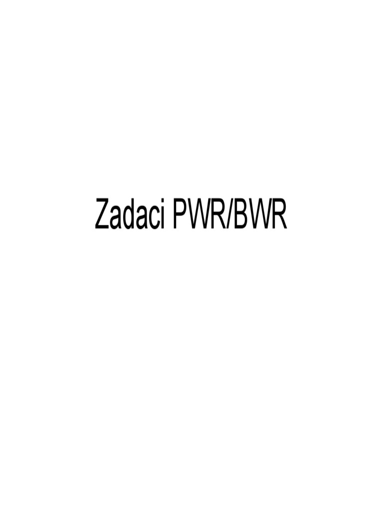 Zadaci PWR-BWR | PDF
