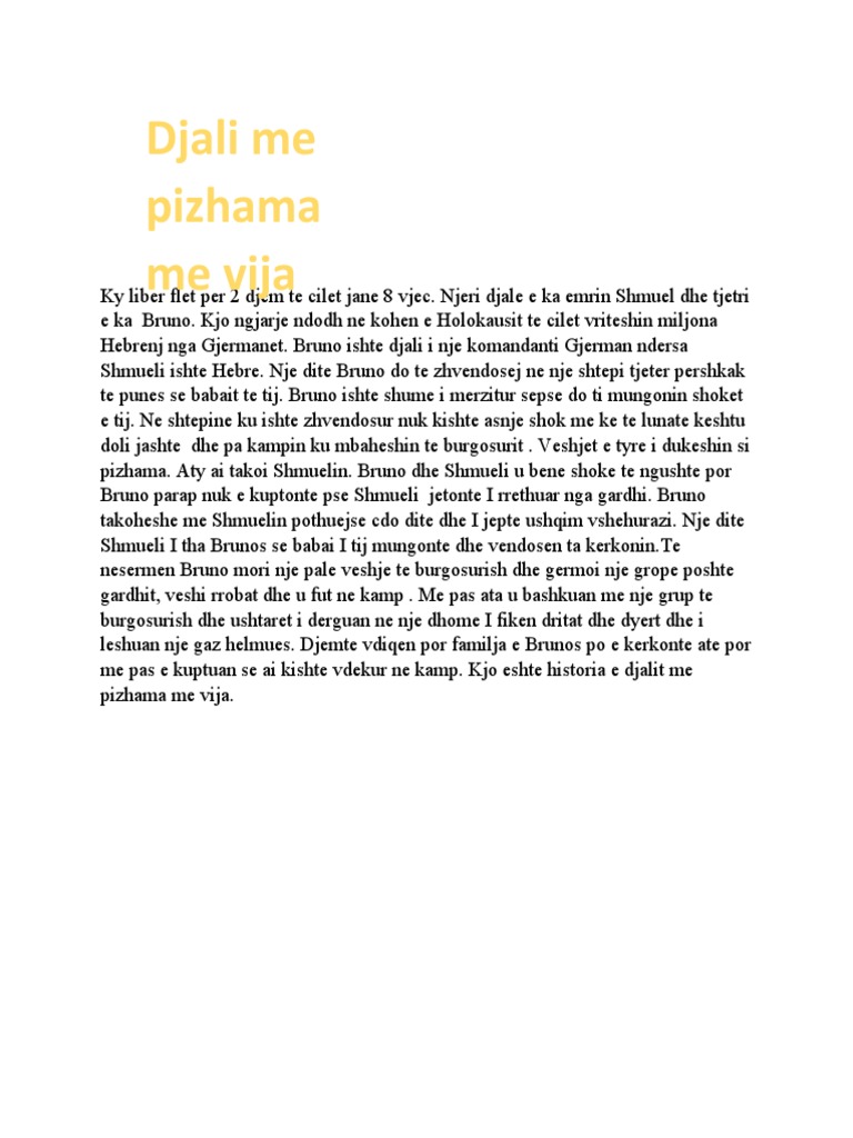 Djali Me Pizhame Me Vija | PDF