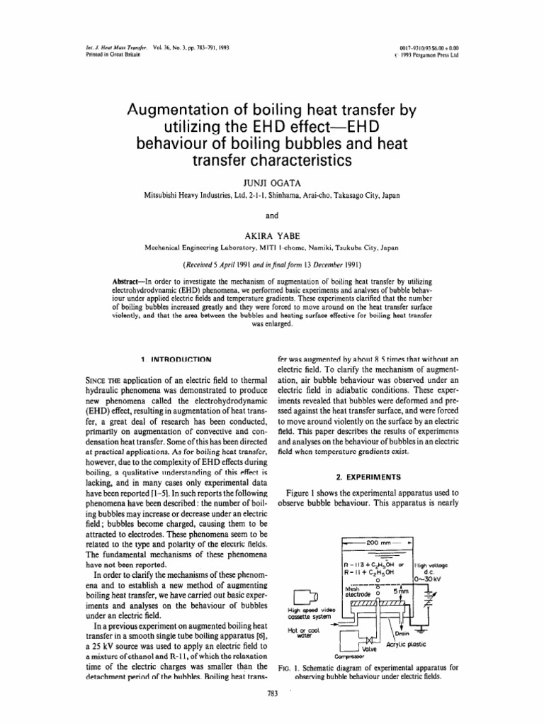 Augmentation of Boiling Heat Transfer by Utilizing The EH D effect-EHD ...