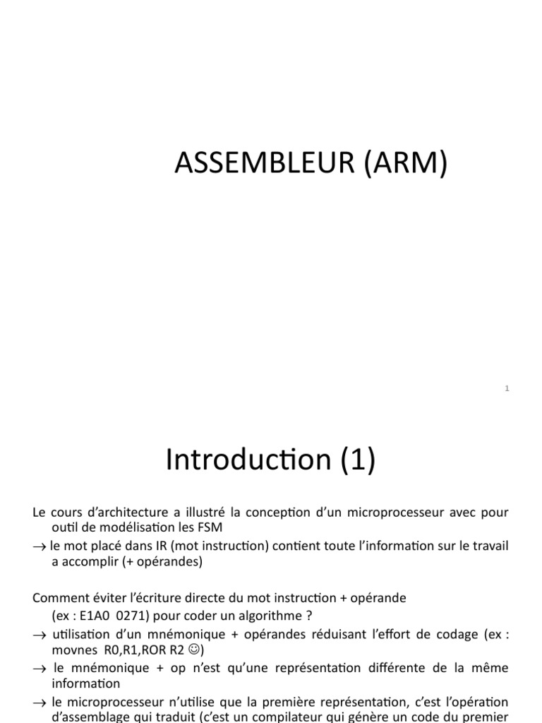 Assembleur (Arm) | PDF | Assembleur | Architecture ARM