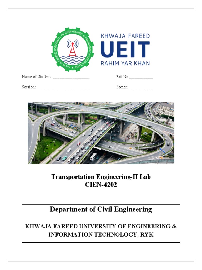 Department of Civil Engineering: Transportation Engineering-II Lab CIEN ...