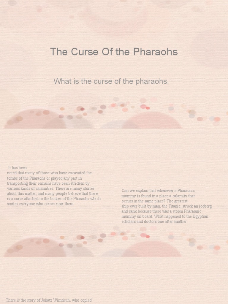 The Curse of The Pharaohs | PDF