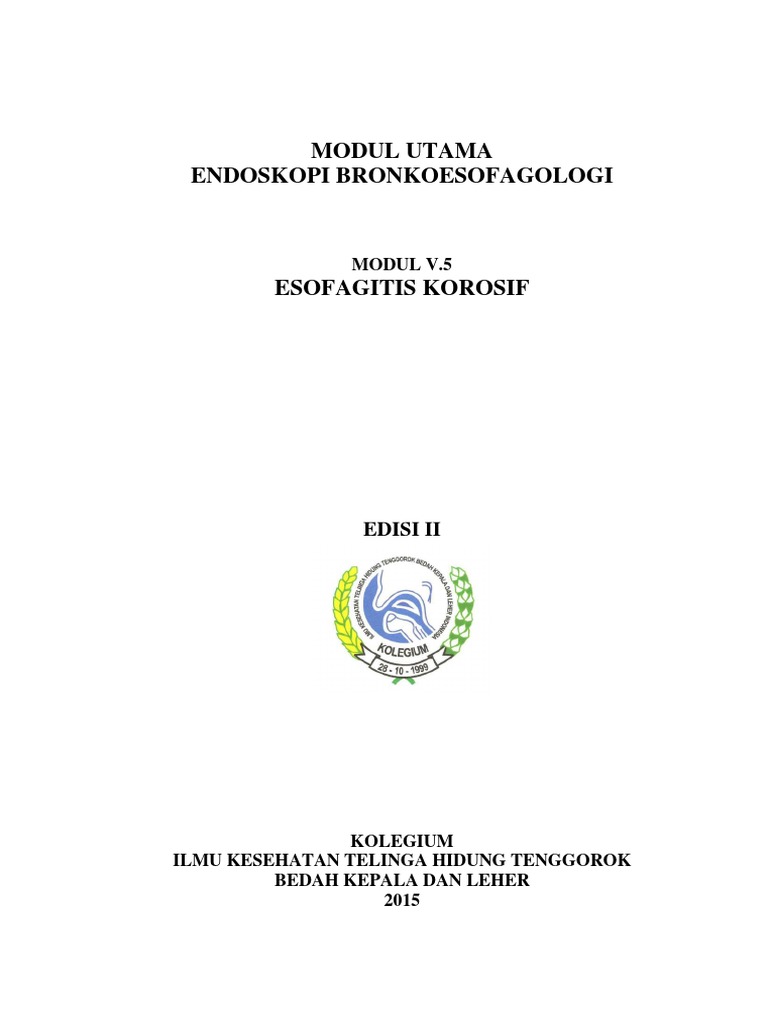 Modul Utama Endoskopi Bronkoesofagologi - Esofagitis Korosif PDF | PDF