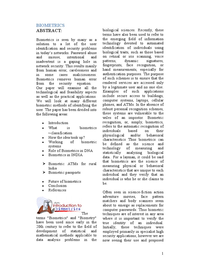 BIOMETRICS | PDF | Biometrics | Computer Network Security