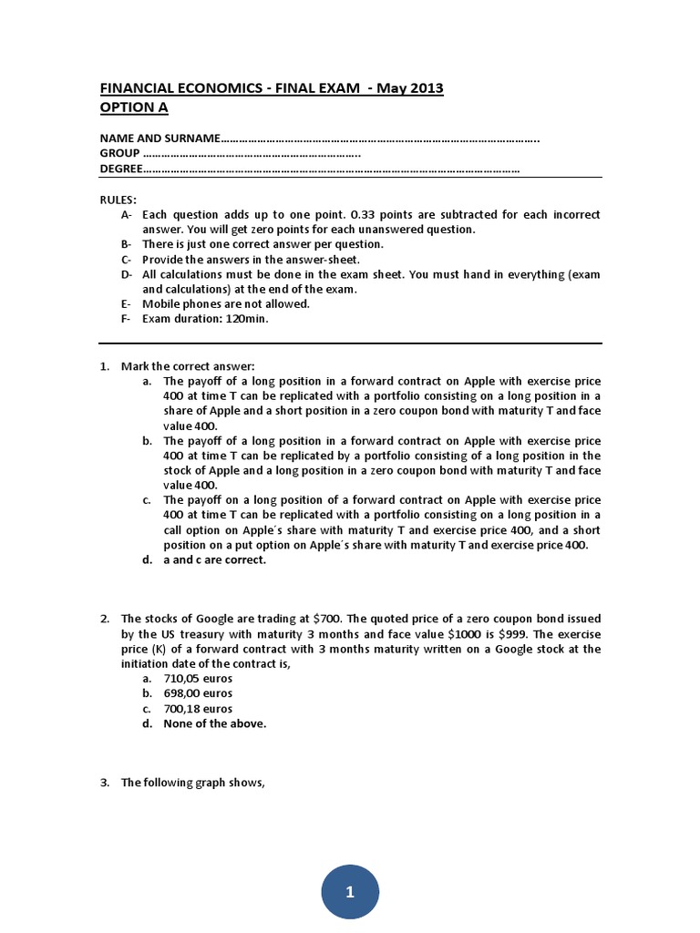 Final Exam - Example 2 | PDF | Beta (Finance) | Option (Finance)