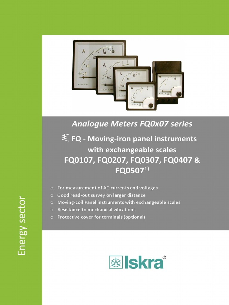 Analogue Meters FQ0x07 Series: FQ0107, FQ0207, FQ0307, FQ0407 FQ0507 ...