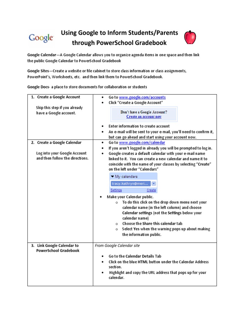 Use Google With PowerSchool Sites and Docs | PDF | Computer File ...