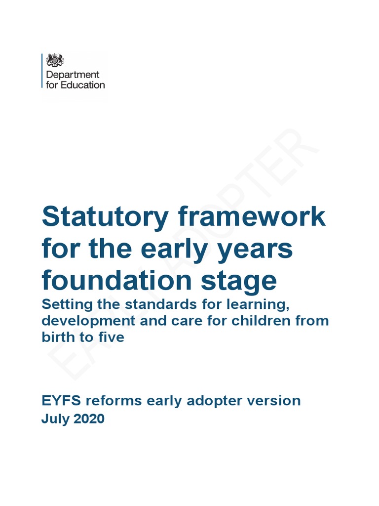 Statutory Framework For The Early Years Foundation Stage | PDF ...