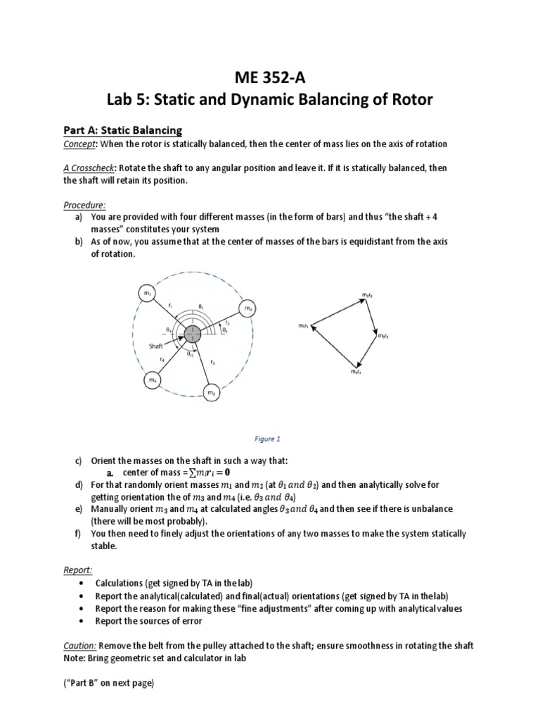 Engineering Lab: Rotor Balancing | PDF | Rotation Around A Fixed Axis ...