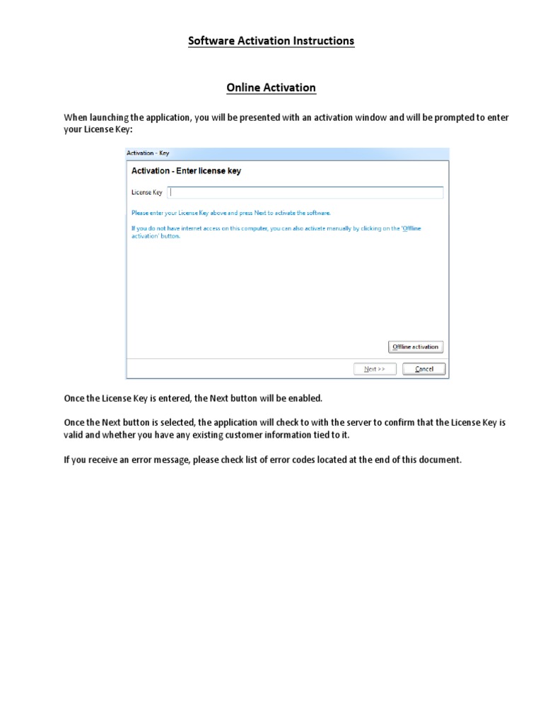 Software Activation Instructions | PDF | Online And Offline | Computer ...