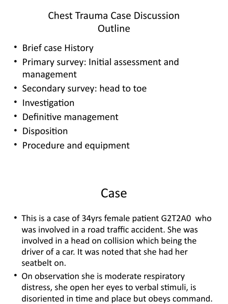 Chest Trauma Case Discussion Outline | PDF | Thorax | Shock (Circulatory)