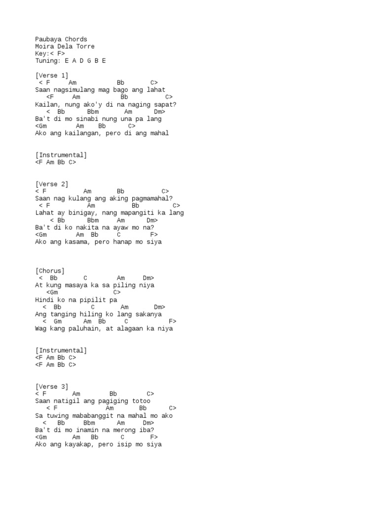 Paubaya Chords-WPS Office | PDF