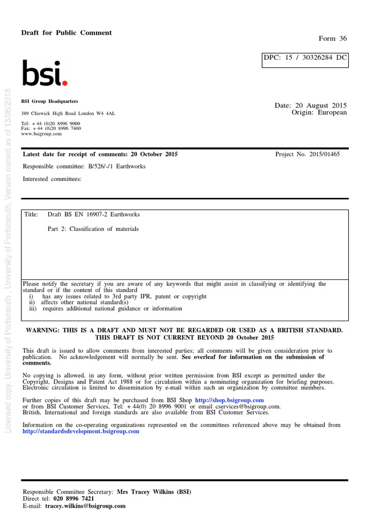 BS EN 16907 Classification of Materials | PDF | Soil | Rock (Geology)