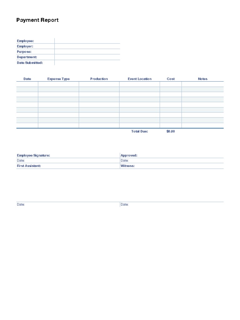 Payment Report Template | PDF