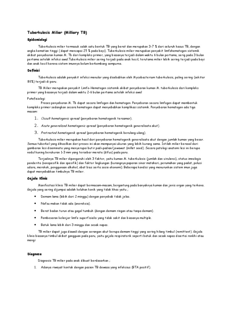 Tuberkulosis Milier | PDF